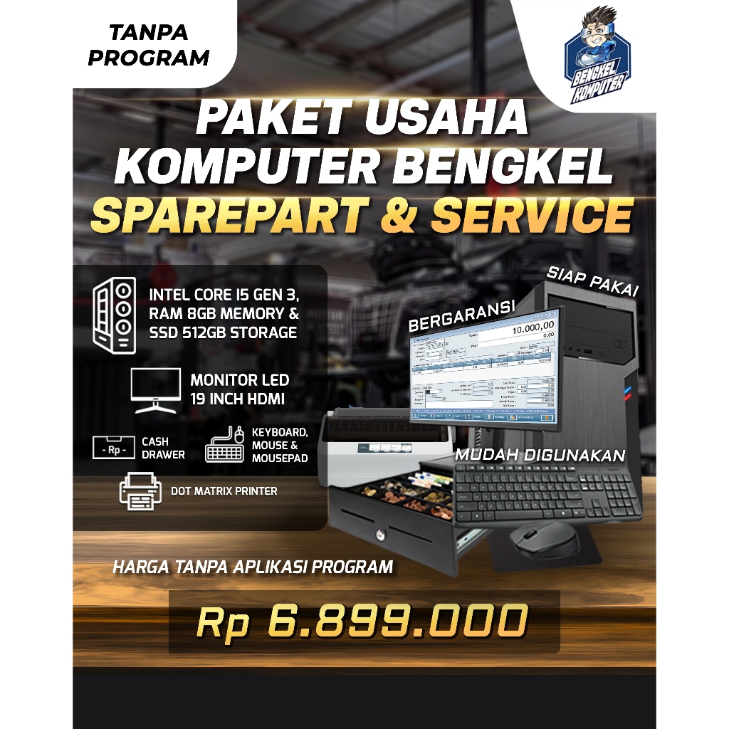 Jual PAKET KOMPUTER KASIR ( TANPA PROGRAM ) USAHA BENGKEL MOBIL MOTOR ...