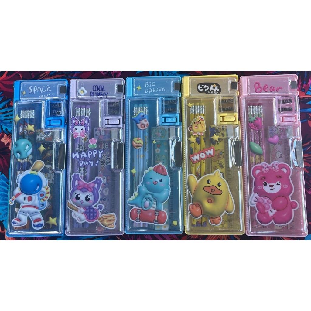 Jual Kotak Pensil Magnet Box Set Isi Pensil Penghapus & Penggaris ...