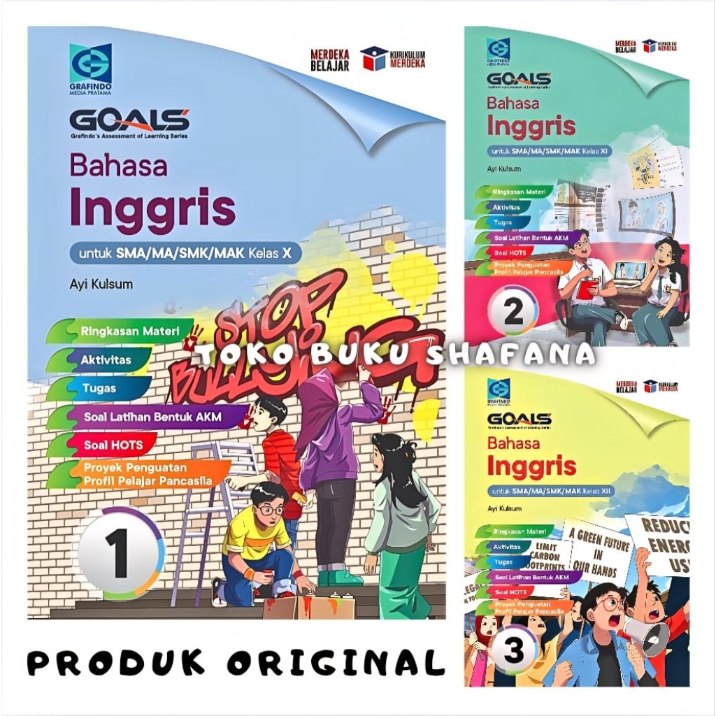 Jual Buku Goals Bahasa Inggris Kelas 10 11 12 / 1 2 3 SMA Penerbit Grafindo Kurikulum Merdeka ...