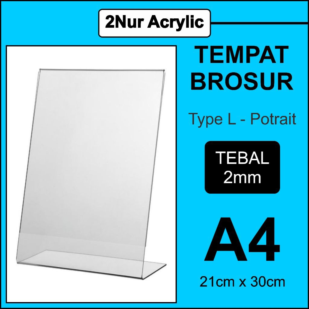 Jual Tempat Brosur Akrilik A4 2mm / Akrilik Tent Card Tent Holder ...
