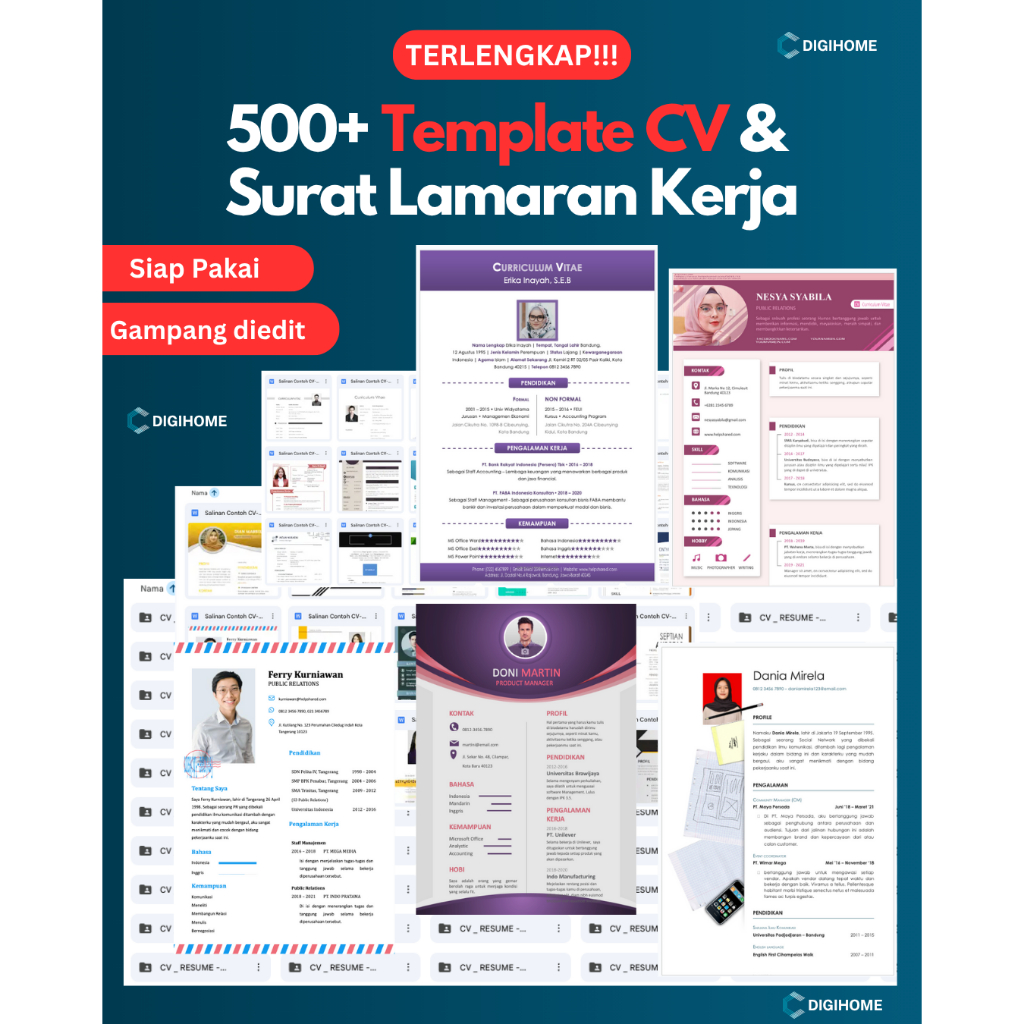Jual [Promo] 500+ Template CV dan Resume + Lamaran Kerja Siap Pakai ...