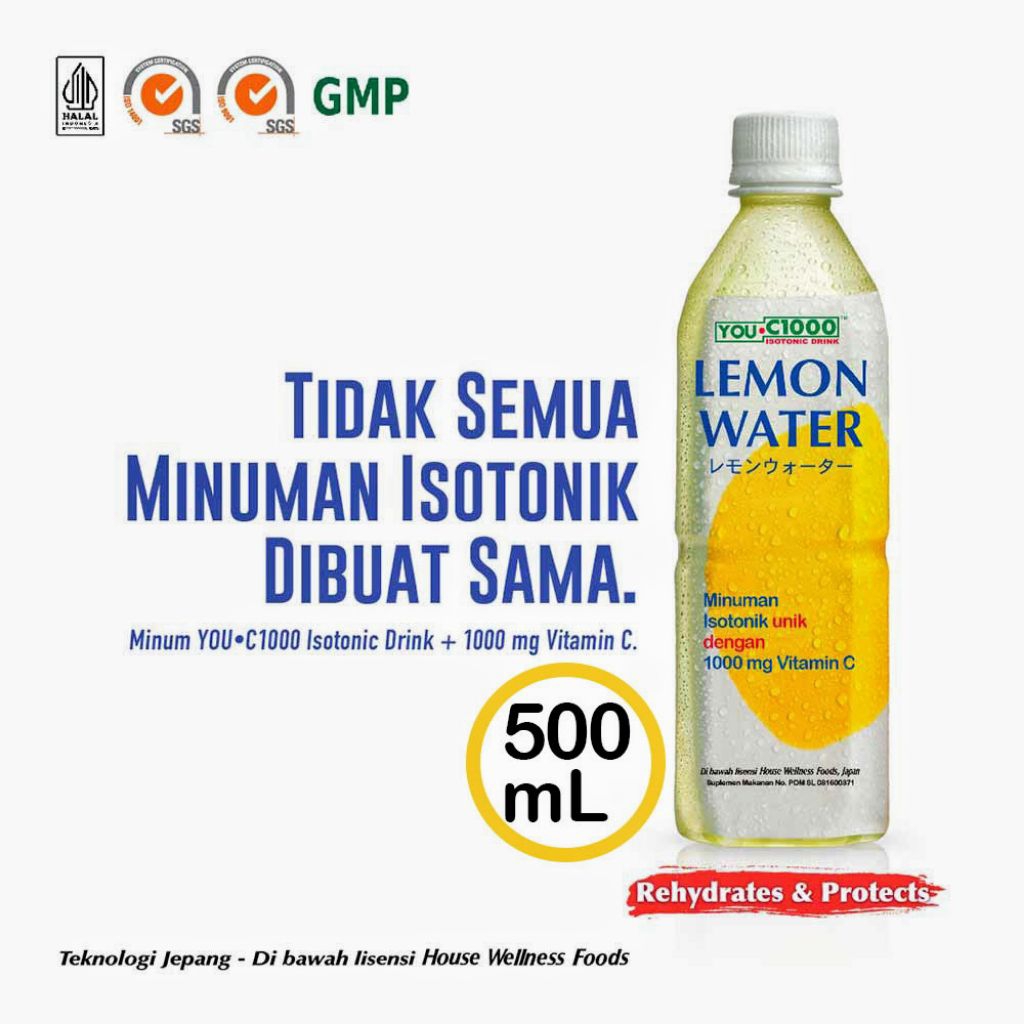 Jual YOU C1000 isotonic drink lemon water 500ml [lemon] | Shopee Indonesia