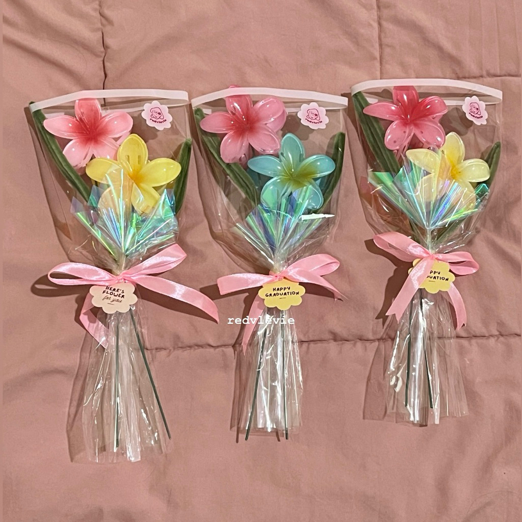 Jual Redvlevie Buket Jedai Bunga Kamboja Hair Clip Bouquet Single ...