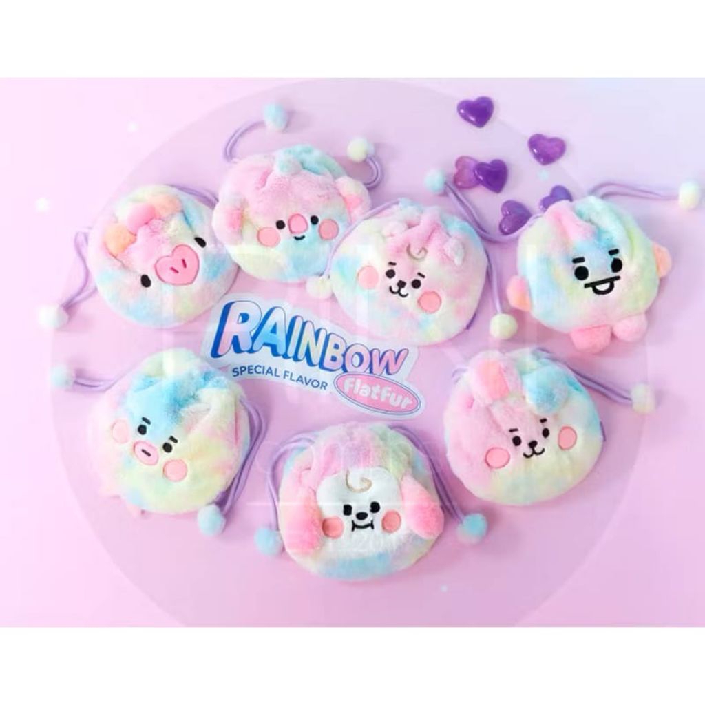 Jual BTS BT21 RAINBOW POUCH BANGTAN V JK FANMADE | Shopee Indonesia