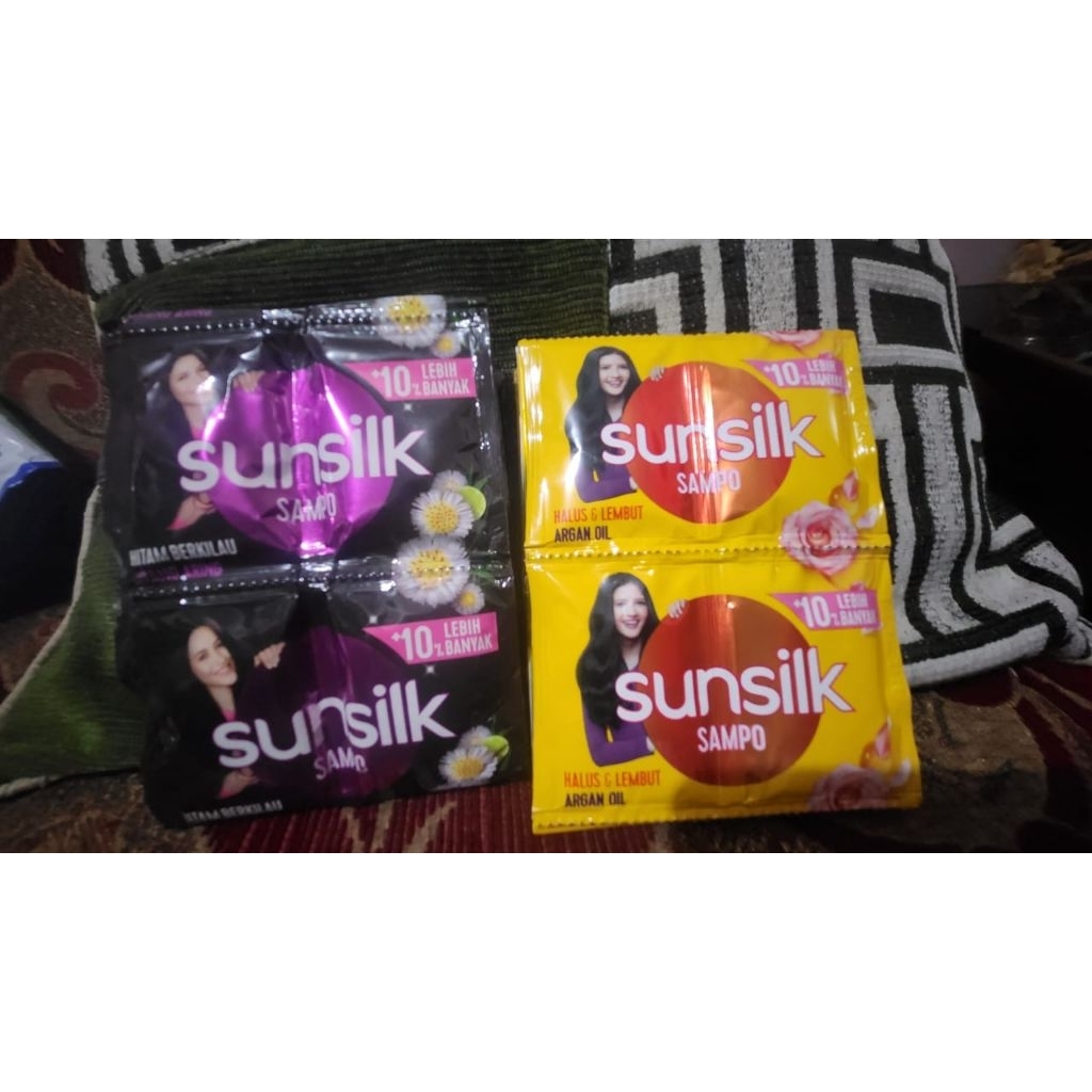 Jual (isi 12x2) Unilever Shampo Sunsilk Sachet Black Shine Shampoo ...