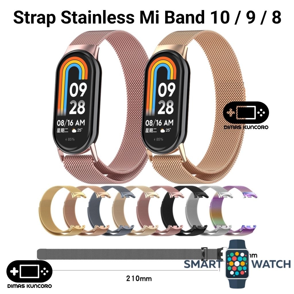 Jual Strap Stainless Mi Band 10 / 9 / 8 tali jam tangan steel xiaomi mi smartband 8 9 10 ...