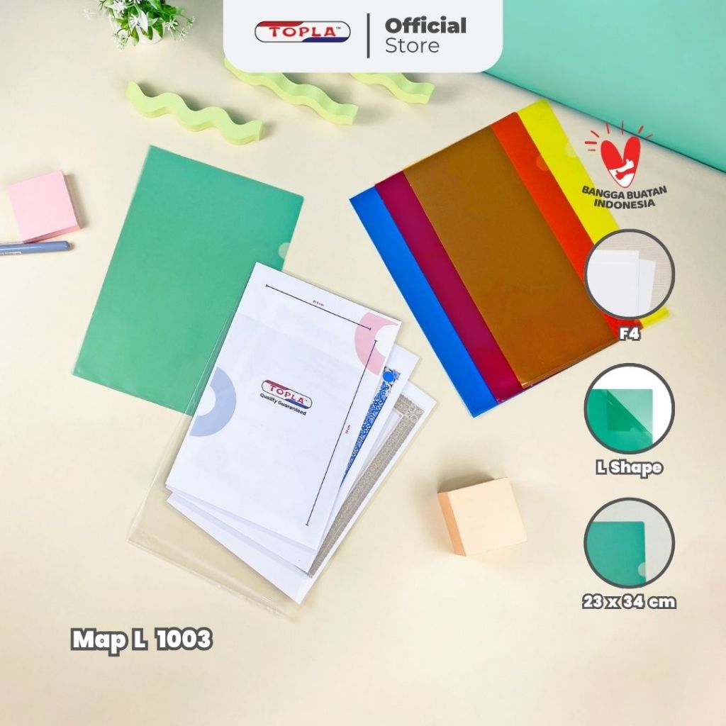 Jual Map L 1003 T map clear sleeves selip kertas kantoran ukuran folio ...