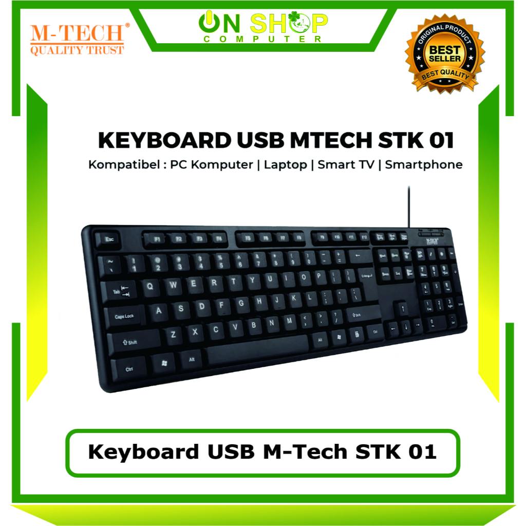 Jual Keyboard USB Standar M-Tech Stk-01 Original for PC Laptop Hitam ...