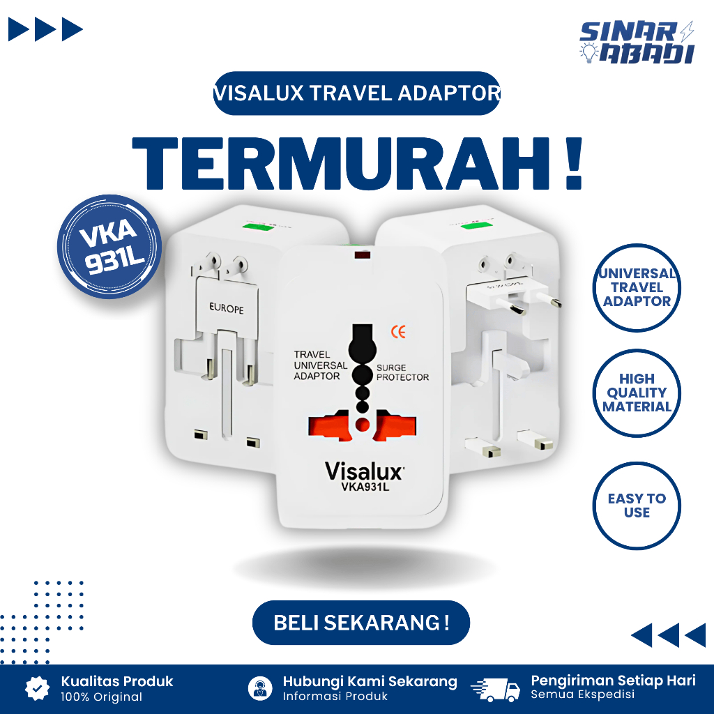 Jual Visalux Travel Adaptor Universal VKA-931L | Shopee Indonesia