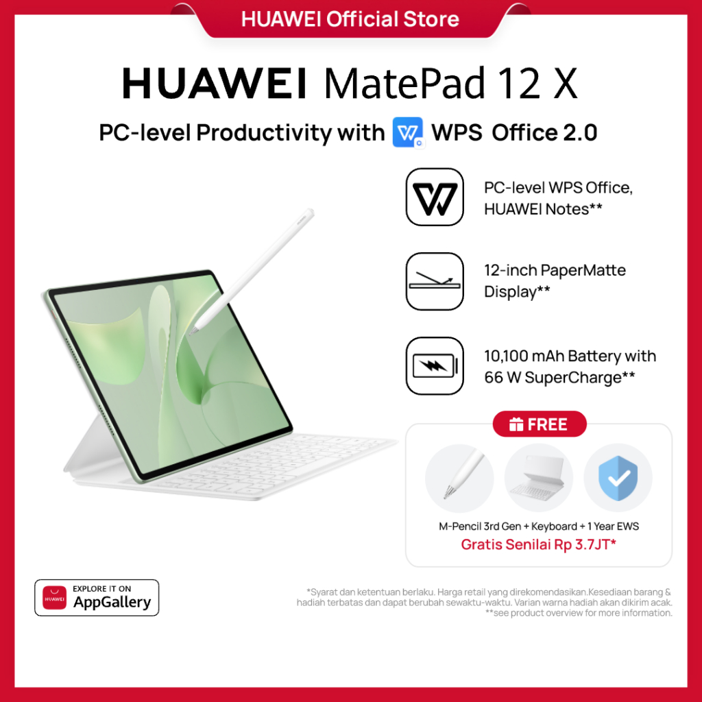 Jual [BEST DEAL] HUAWEI MatePad 12 X Tablet | PC-level WPS Office ...