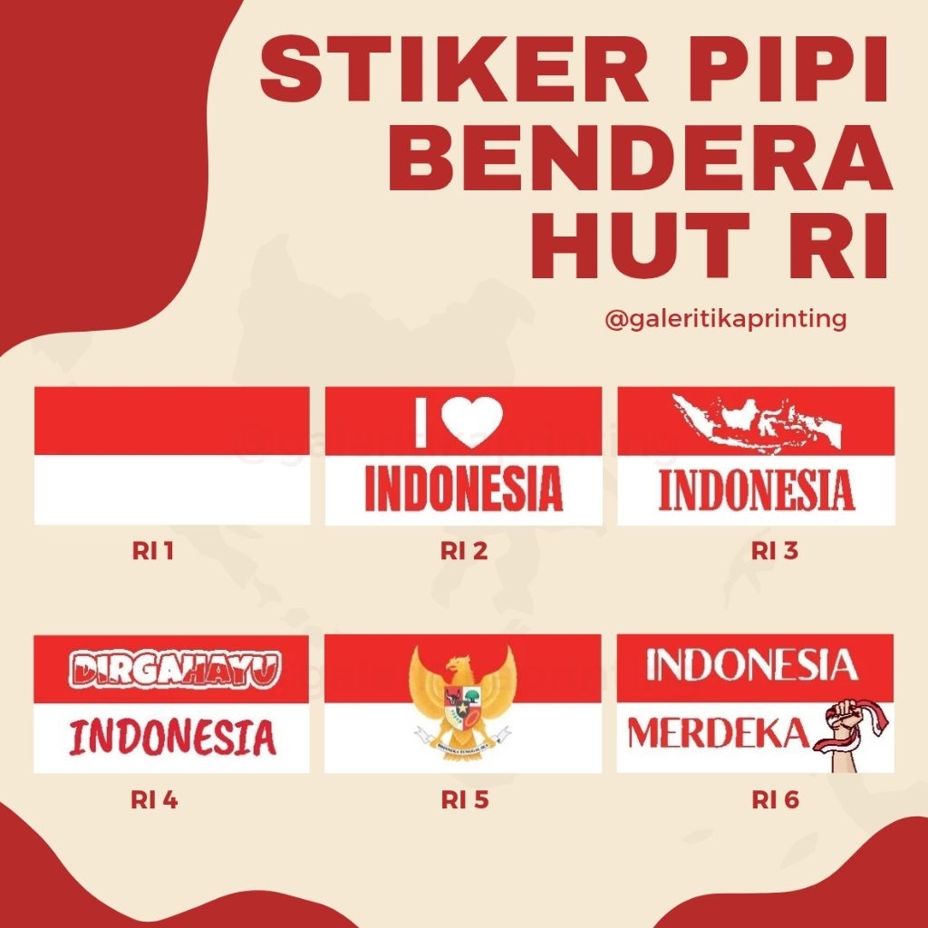 Jual ISI 32PCS STICKER BENDERA MERAH PUTIH DIRGAHAYU RI 17 AGUSTUS ...