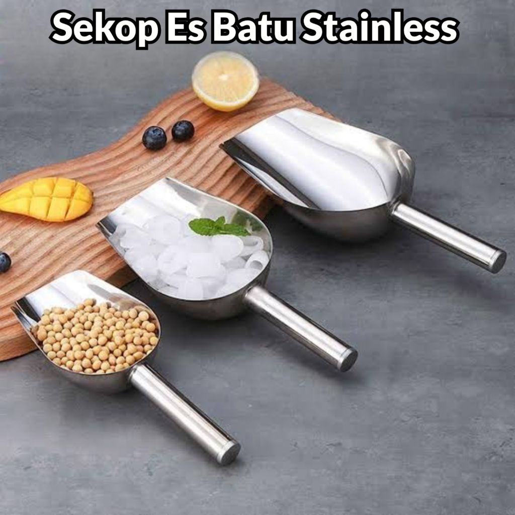 Jual Sekop Es Batu Stainless Multifungsi/ Sendok Tepung Sendok Beras ...