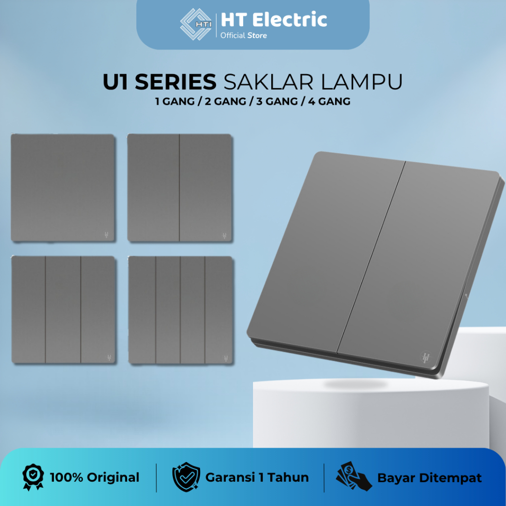 Jual HT Electric - Saklar Lampu Frameless U1 Grey Dinding Desain ...