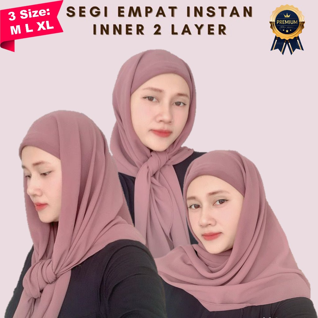 Jual JILBAB SEGI EMPAT INSTAN 2 LAYER PLUS INNER 2IN1 SEGITIGA INSTAN INNER 2IN1 CERUTY BABYDOLL ...