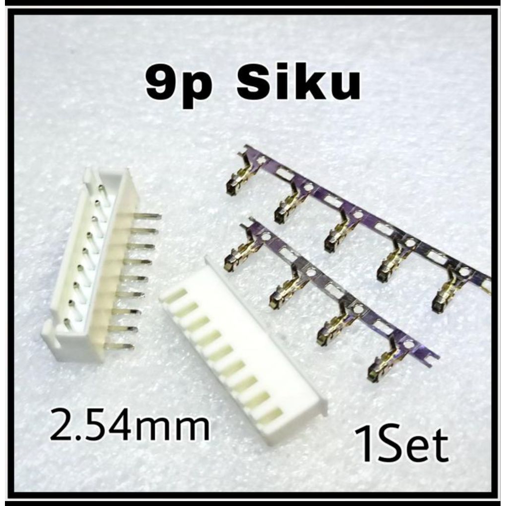 Jual 1 Set Konektor Header XH 9p Siku 2.54mm JST XH 9 pin Male Female ...