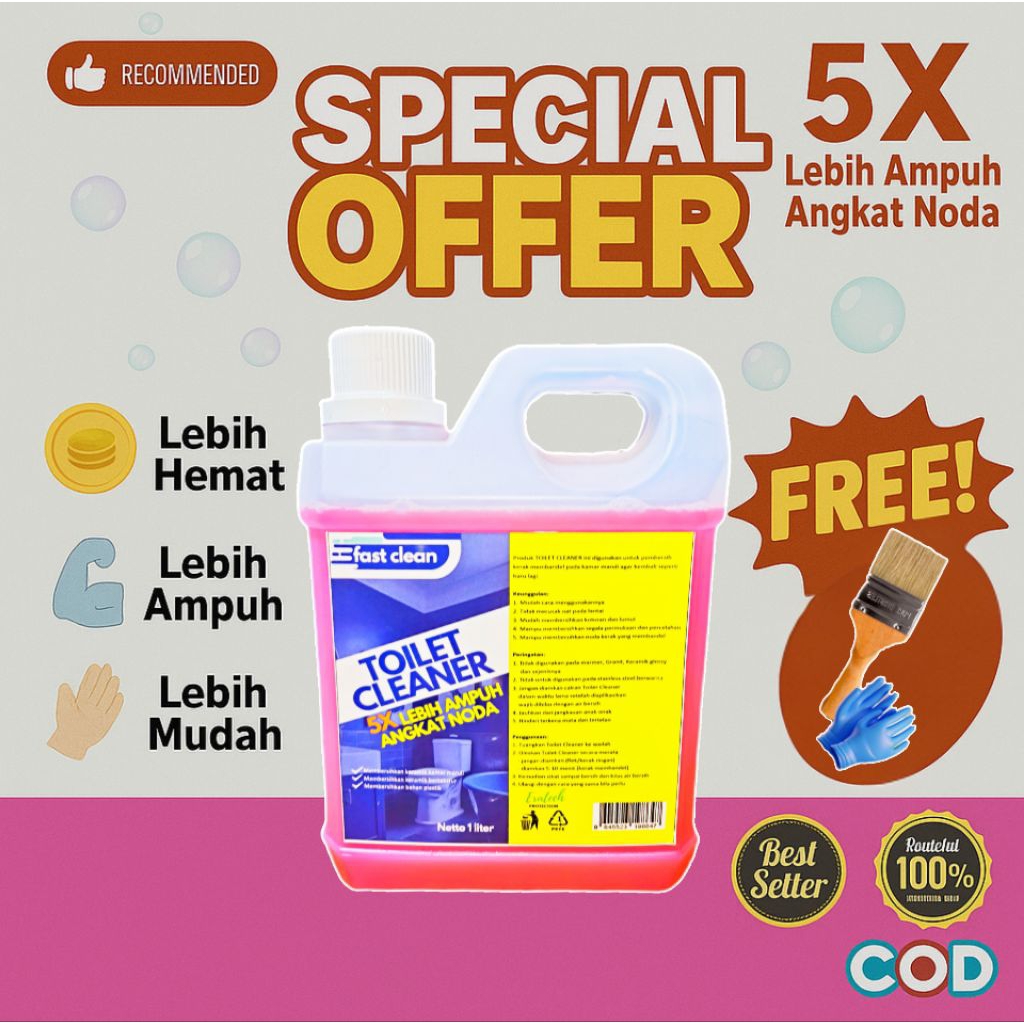 Jual TOILET CLEANER FASTCLEAN CAIRAN PINK Pembersih Kerak Kamar Mandi ...