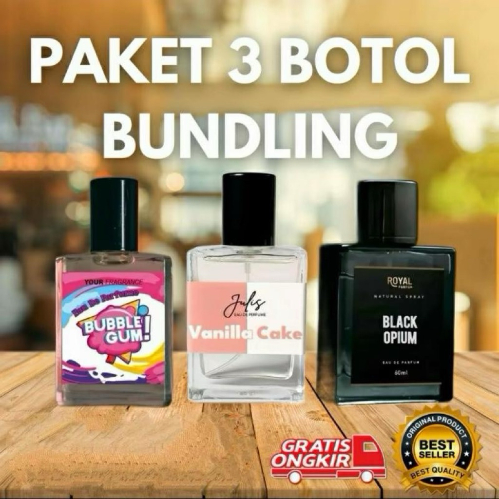 Jual PAKET 3 BOTOL | BUNDLING PARFUM BUBBLEGUM - VANILLA CAKE - BLACK OP1UM PARFUM PRIA/WANITA ...