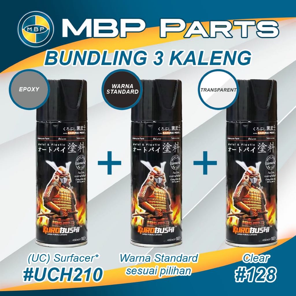 Jual PAKET 3 KALENG Cat Semprot Samurai Paint Warna Standard Pilok Pilox Kurobushi Paketan Epoxy ...