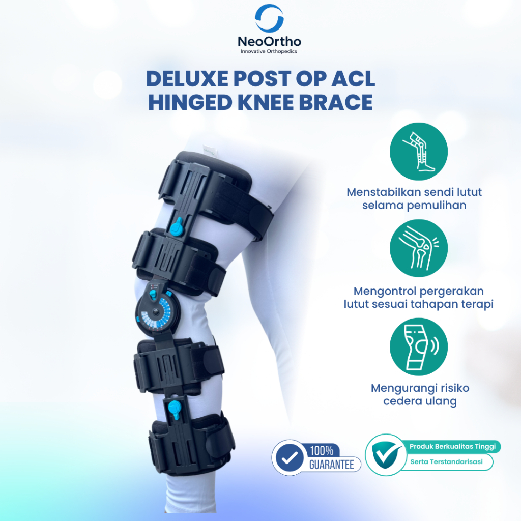 Jual NeoOrtho - Deluxe Post OP ACL Hinged Knee Brace Osteoarthritis ...