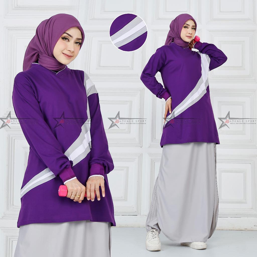 Jual Adenco Sport Syar'i Baju Olahraga Senam Muslimah Set ROK Celana ...