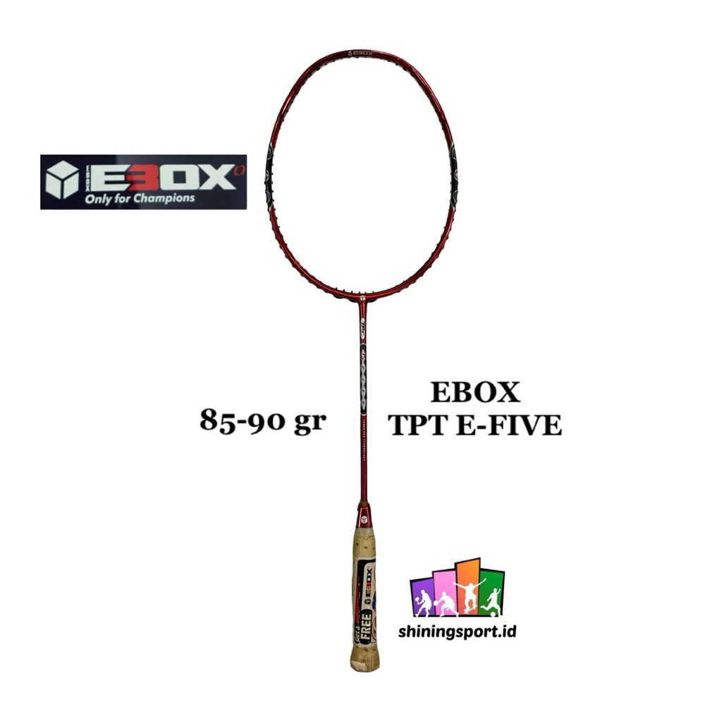 Jual Raket Badminton Ebox TPT E-Five (+ FREE TAS DOUBLE RESLETING, KAOS ...