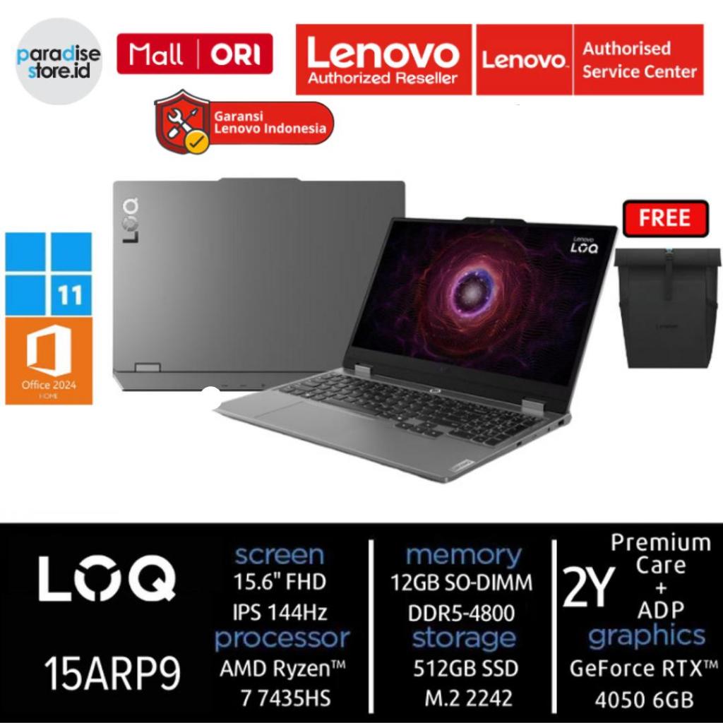 Jual Laptop Lenovo LOQ 15ARP9 83JC00J5ID /Ryzen 7 7435HS/12GB/512GB SSD/RTX4050 6GB/15.6″ 144Hz ...