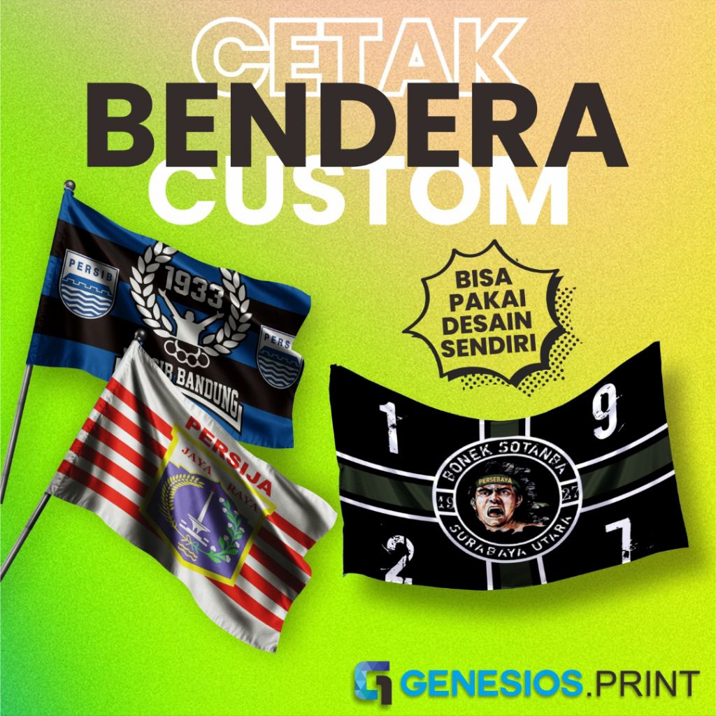 Jual cetak bendera custom, bendera suporter, bendera horeg | Shopee ...