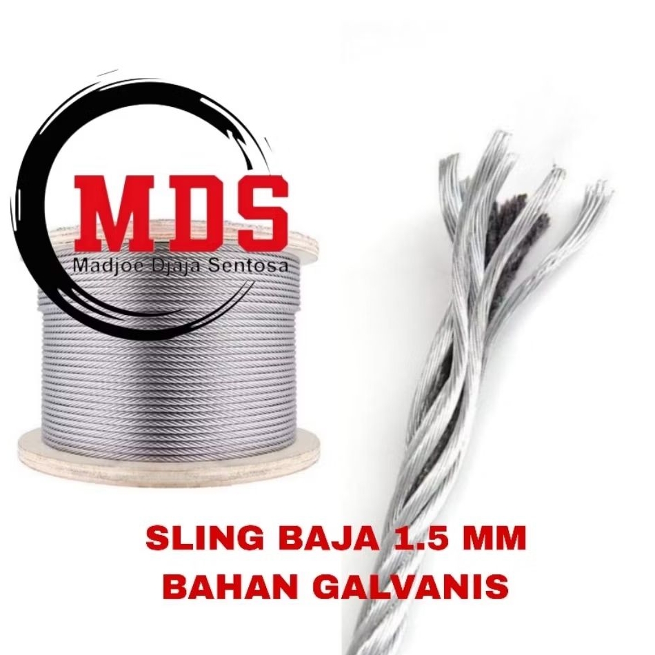 Jual sling baja 1.5mm / seling baja 1.5mm / sling galvanis 1.5mm ...
