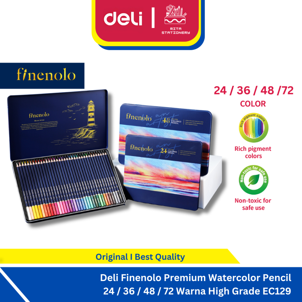 Jual Deli Finenolo Premium Colored Pencil / Pensil Warna 24 36 48 72 ...