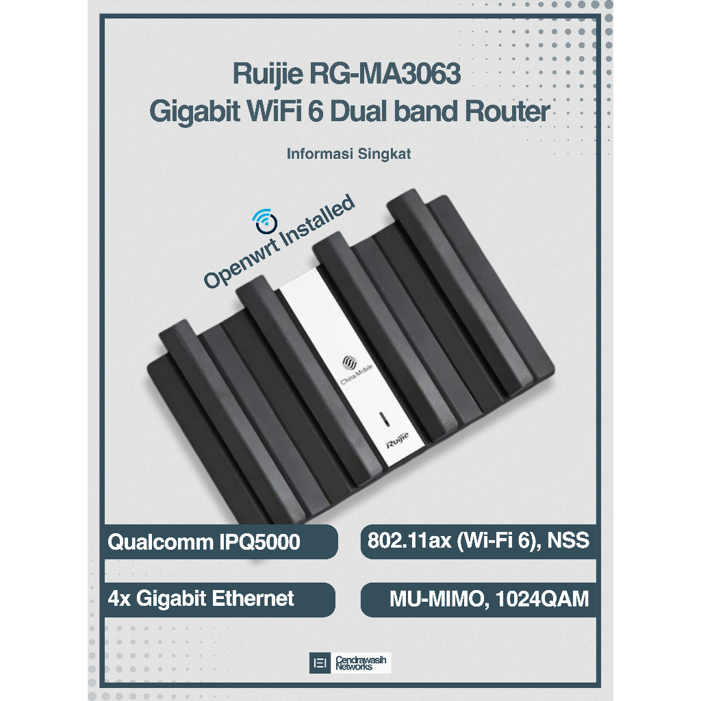 Jual Ruijie RG-MA3063 AX3000 WiFi6 Dual Band Gigabit | Router Openwrt ...