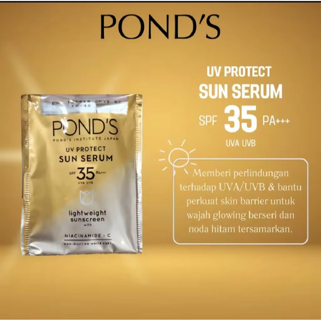 Jual Ponds UV Protect Sun Serum SPF 35 PA++ Lightweight Sunscreen With ...