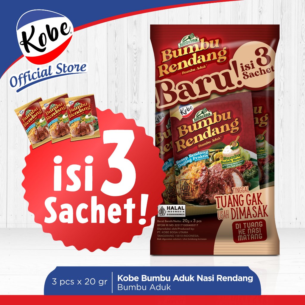 Jual Kobe Bumbu Rendang 20gr x 3pcs | Shopee Indonesia