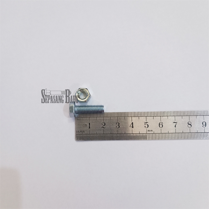 Jual BMP M6 x 20 Baut Mur Putih Hexagon Galvanis M6x20 | Shopee Indonesia