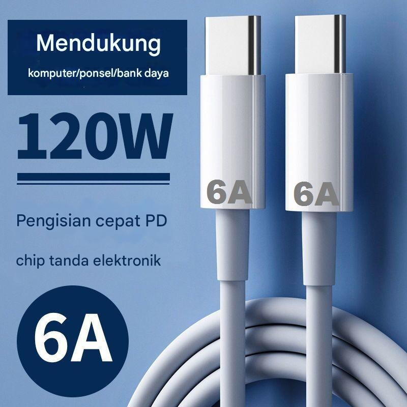 Jual Kabel data pengisian daya type-C to type-C kepala ganda PD ...