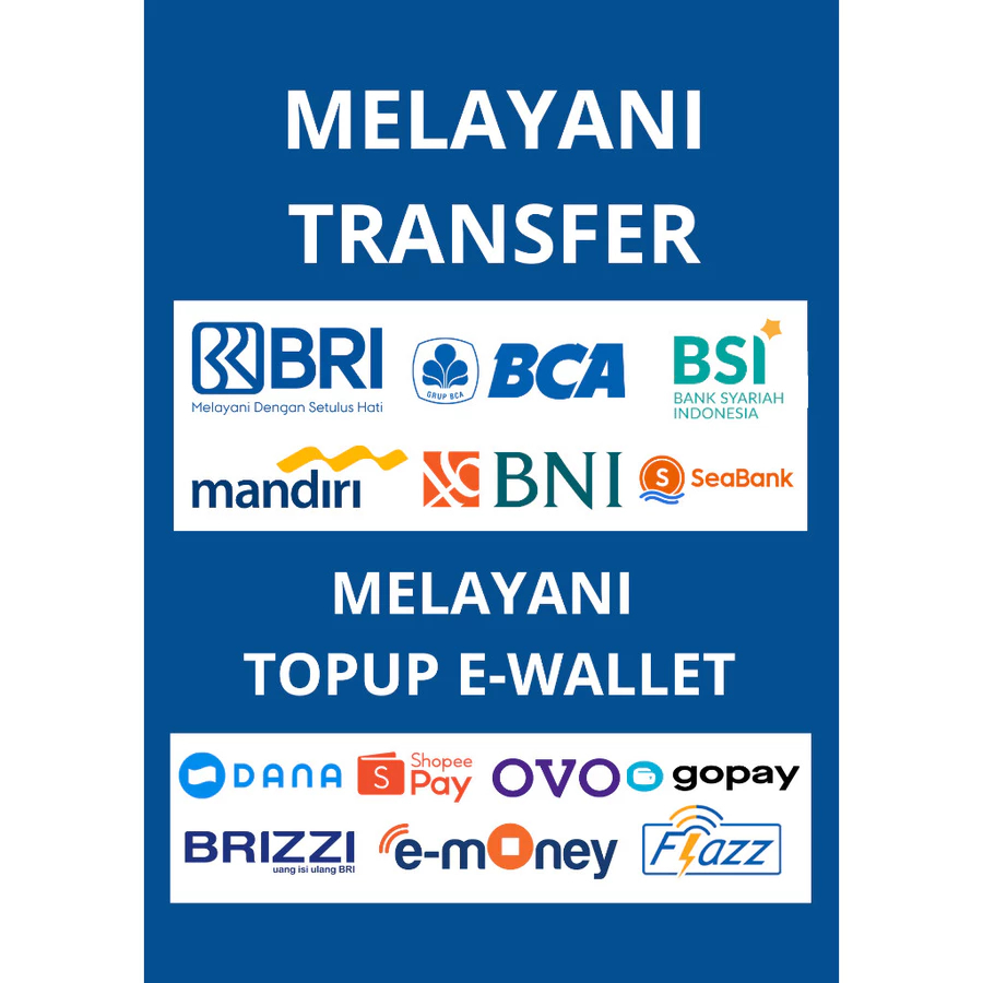 Jual Poster Konter Melayani Transfer, Top Up, Tarik Tunai, Game, Daftar ...