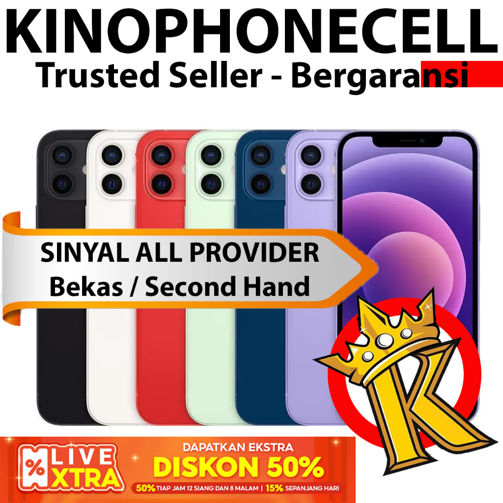 Jual IP 12 64GB/128GB/256GB Second Fullset Mulus No Minus LCD Original 100% No Recond No Refurb ...