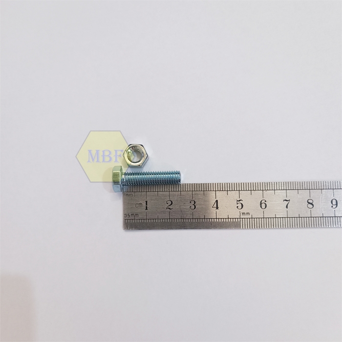 Jual BMP M6 x 25 Baut Mur Hexagon Galvanis Putih M6x25 | Shopee Indonesia