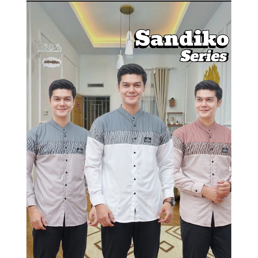 Jual Baju Koko Muslim Pria Dewasa Lengan Panjang Motif Batik Model Sandiko | Shopee Indonesia