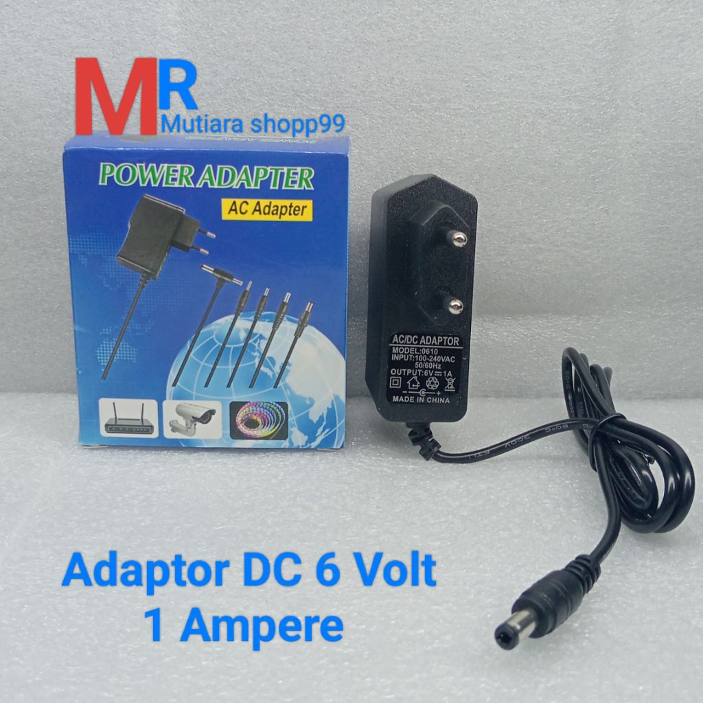 Jual Adaptor DC 6V 1A / Adaptor 6 volt 1 ampere DC power supply ...