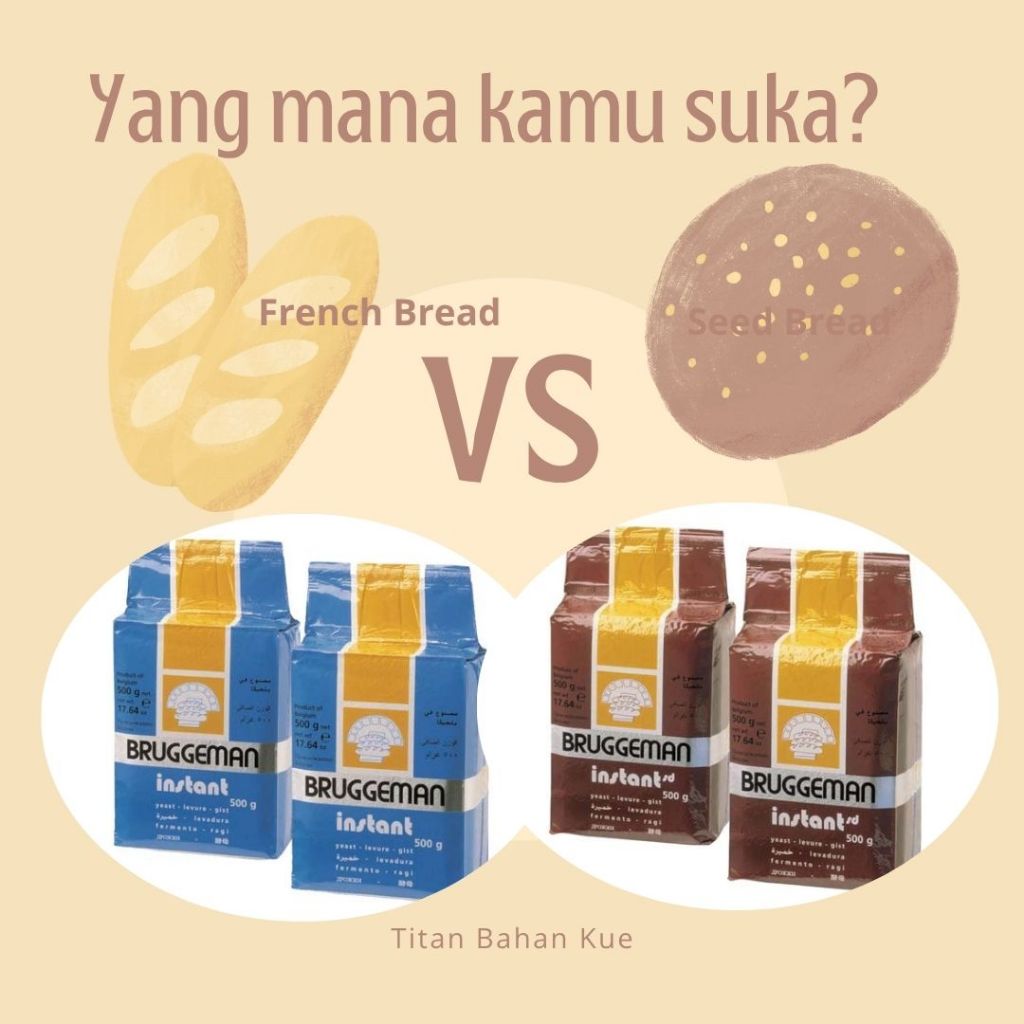 Jual Bruggerman instan yeast blue 500 gram | Bruggerman instan yeast ...