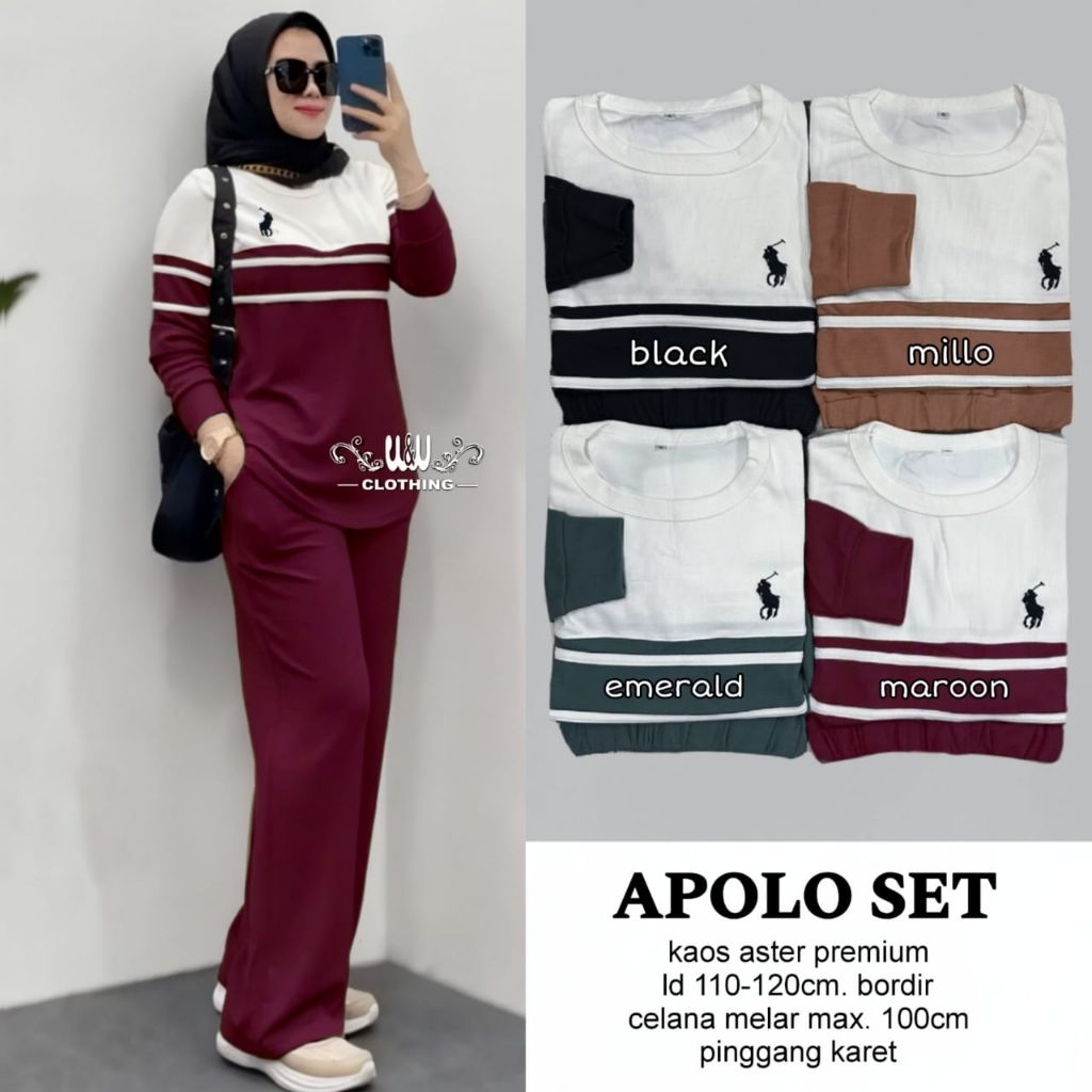 Jual APOLO SET ︎ BAHAN KAOS ASTER PREMIUM | Shopee Indonesia