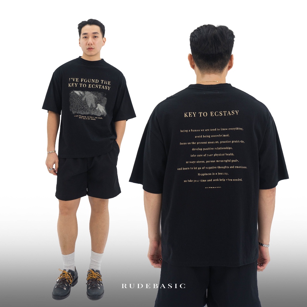 Jual RUDEBASIC - Dark Ecstacy Oversized Tee | Heavy Weight| Kaos Oversize | Kaos Hitam Pria ...