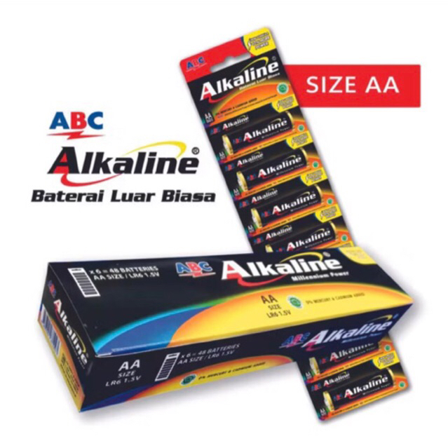 Jual Baterai Alkaline AA/AAA isi 8pcs (1 renceng) / AA AAA Battery ABC ...