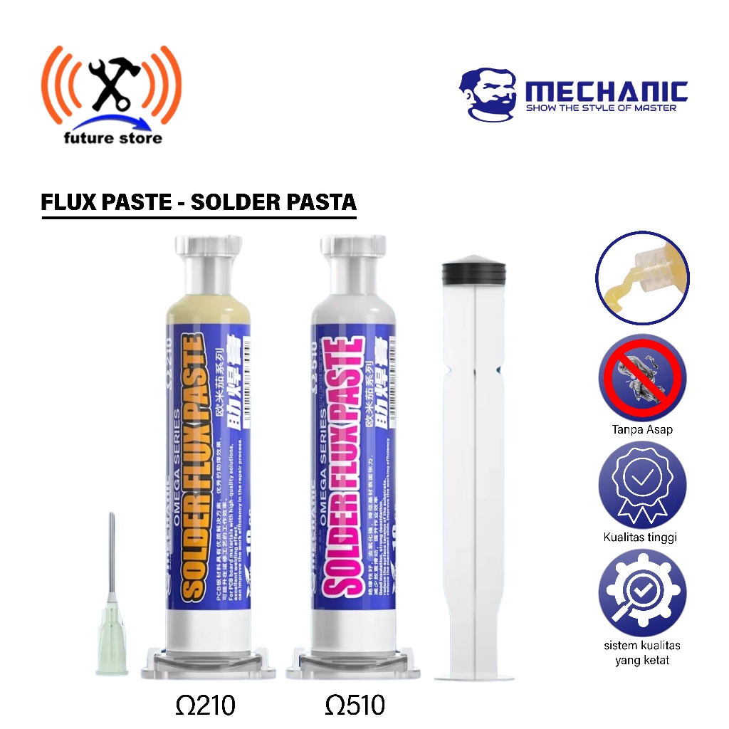 Jual MECHANIC OMEGAS FLUX SOLDER PASTA 210/510 - SOLDER PASTA MINYAK - SODER PASTA MODEL SUNTIK ...