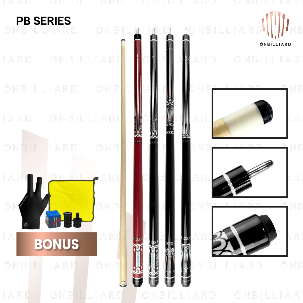 Jual PB Series Cue Stick Billiard PB-01 PB-02 PB-03 Canadian Maple Play ...