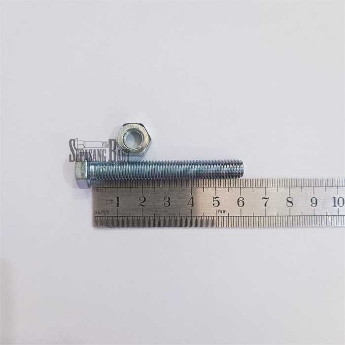 Jual BMP M8 x 60 Baut Mur Putih Hexagon Galvanis M8x60 | Shopee Indonesia