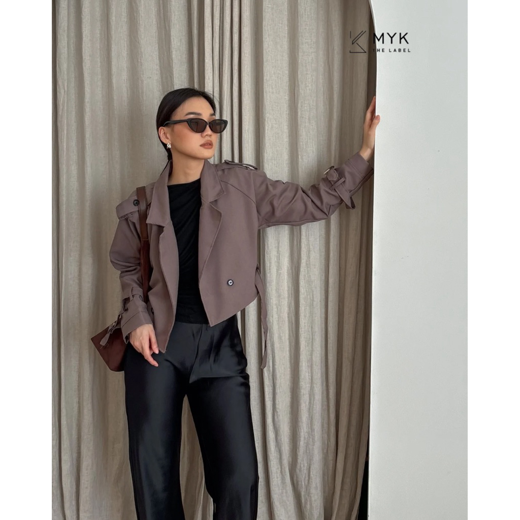 Jual MYK.TheLabel | Laurell Outer Woman Jacket | Jaket crop trench coat ...