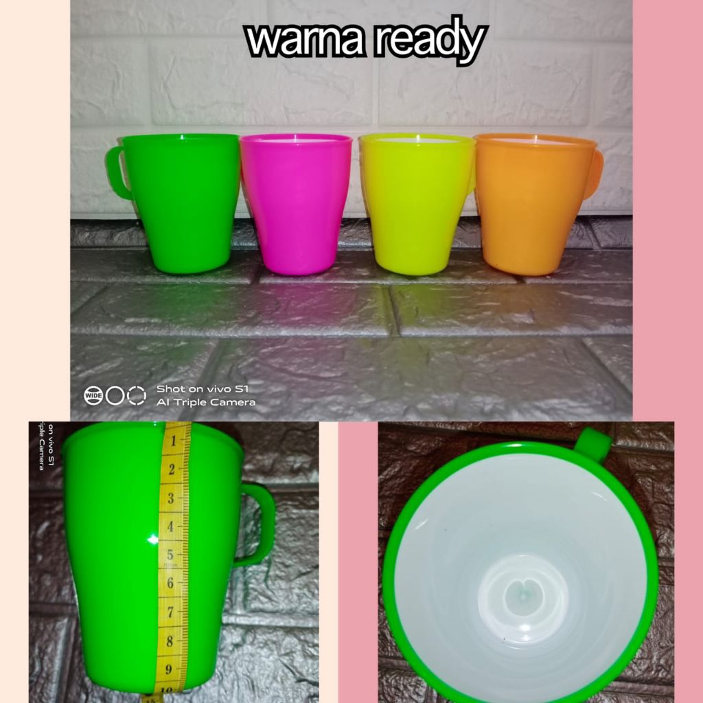 Jual cangkir/gelas plastik gagang merk calista ( 1pcs) | Shopee Indonesia