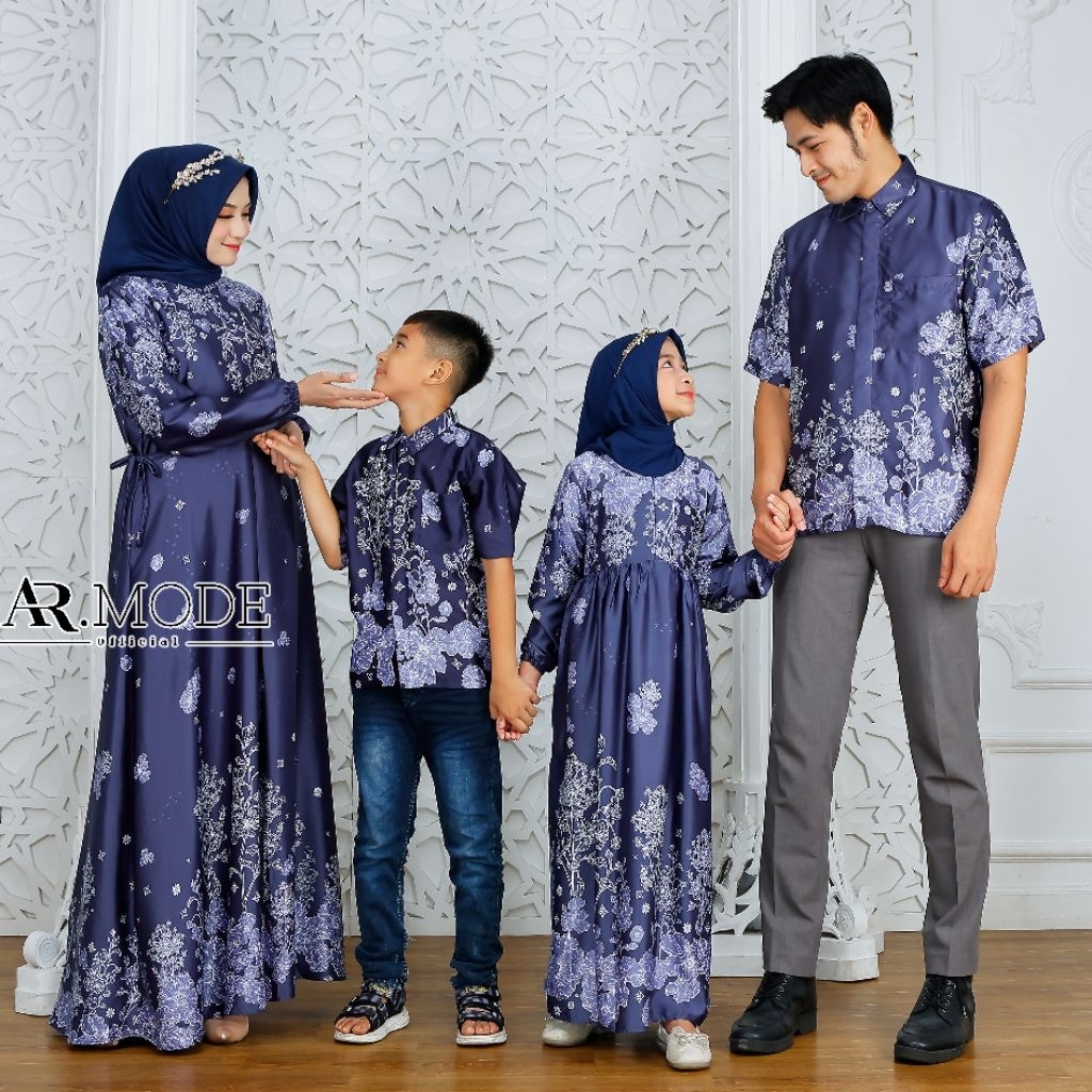 Jual Gamis Silk Malaka Couple Keluarga Sarimbit Premium Motif | Shopee ...