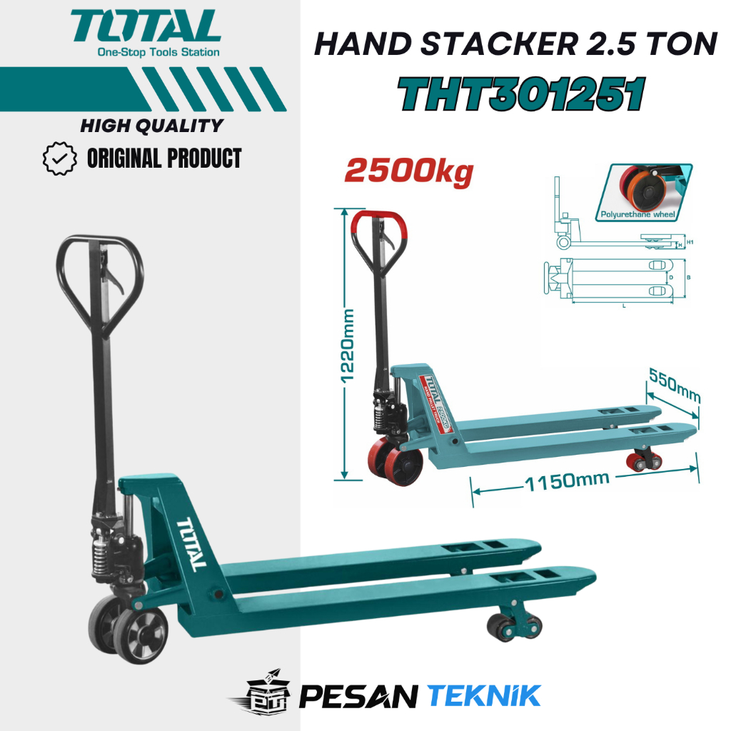 Jual Hand Pallet Truck hand stacker 2.5 TON TOTAL THT301251 | Shopee ...